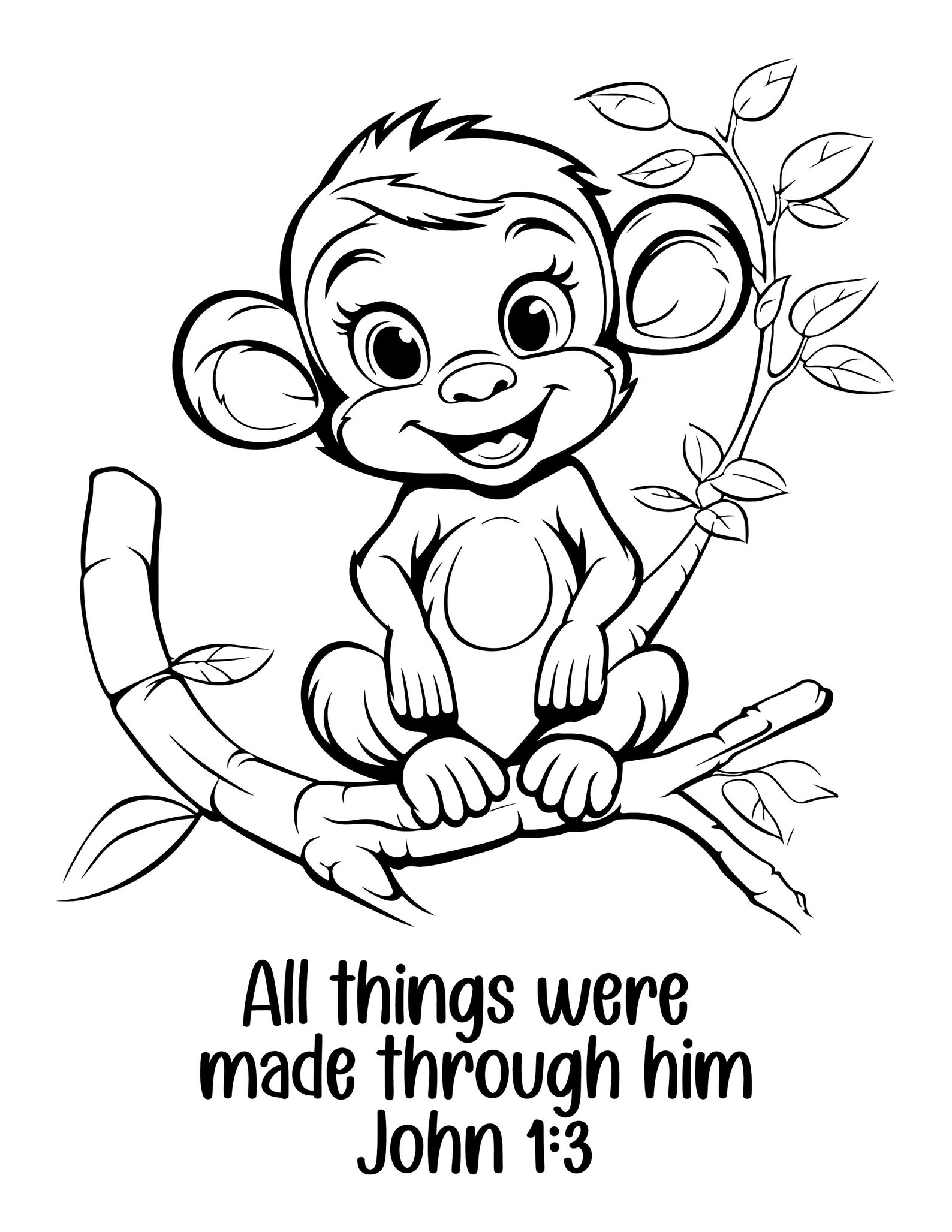 Bible Verse Coloring Pages for Kid Christian Safari Animal Coloring ...