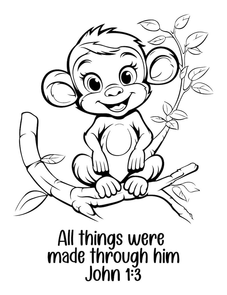 Bible Verse Coloring Pages for Kid Christian Safari Animal Coloring ...