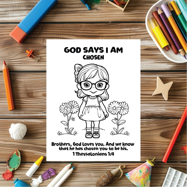 Bible Verse God Says I Am Coloring Pages for Kids Christian Coloring ...