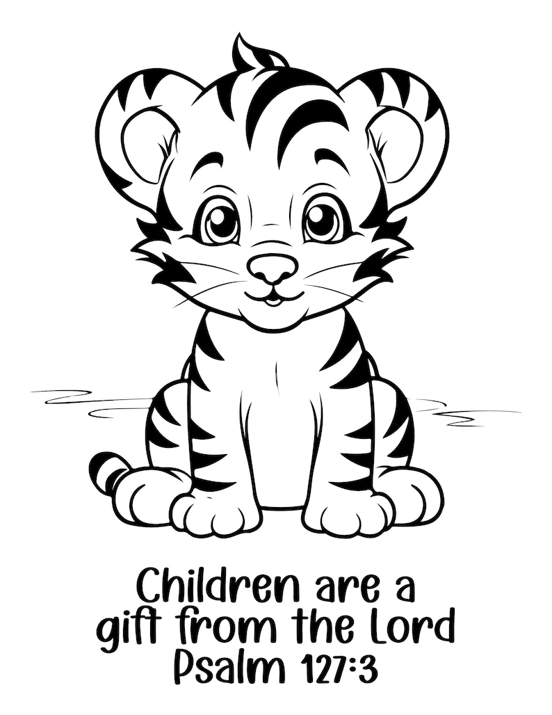Bible Verse Coloring Pages for Kid Christian Safari Animal Coloring ...