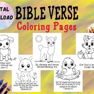 Bible Verse Coloring Pages for Kid Christian Farm Animal Coloring Book ...