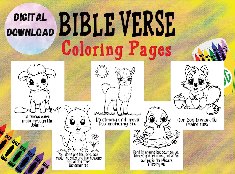 Bible Verse Coloring Pages for Kid Christian Farm Animal Coloring Book ...