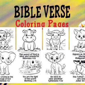 Bible Verse Coloring Pages for Kid Christian Safari Animal Coloring ...