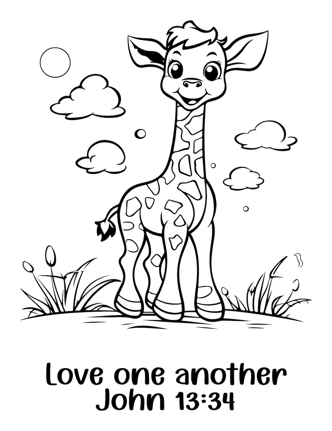 Bible Verse Coloring Pages for Kid Christian Safari Animal Coloring ...