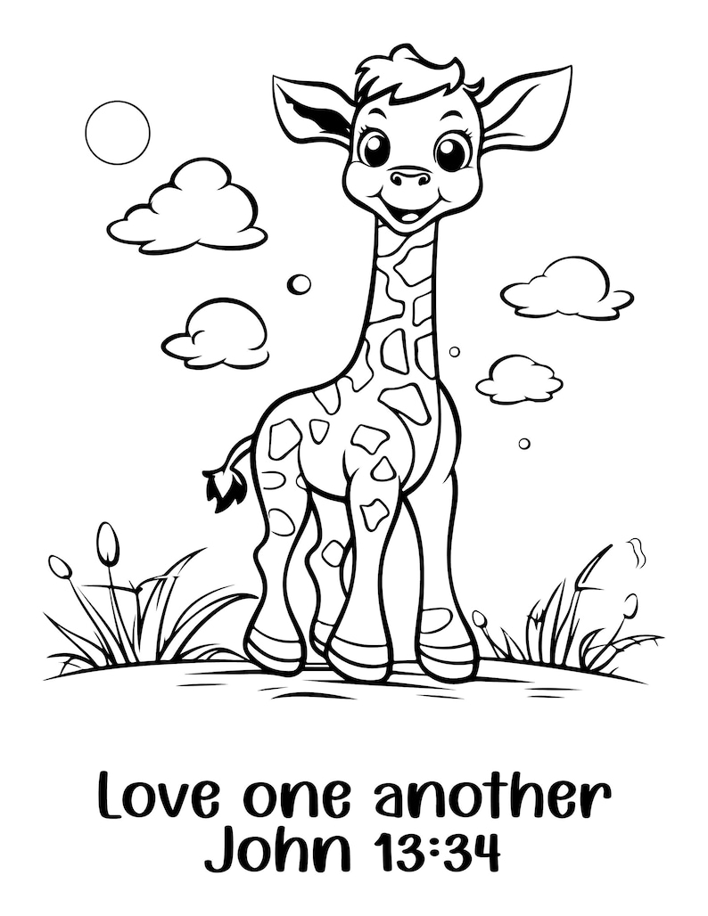 Bible Verse Coloring Pages for Kid Christian Safari Animal Coloring ...