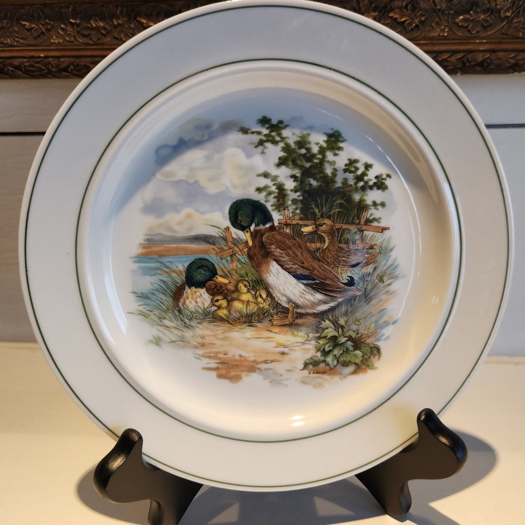 J.K.W Mallard Ducks With Babies Plate Set of 2 - Etsy