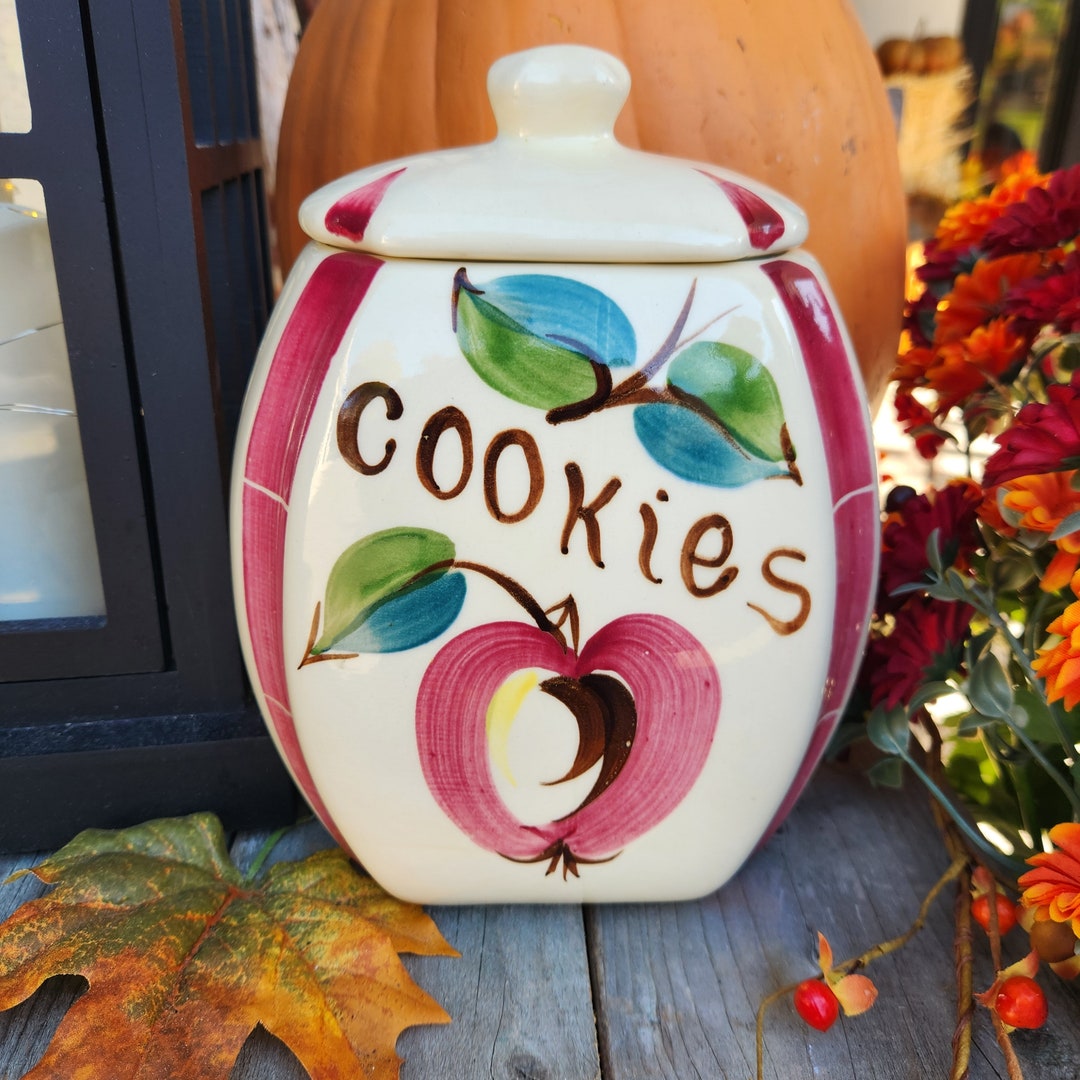 Purinton Slipware Apple Cookie Jar Canister - Etsy