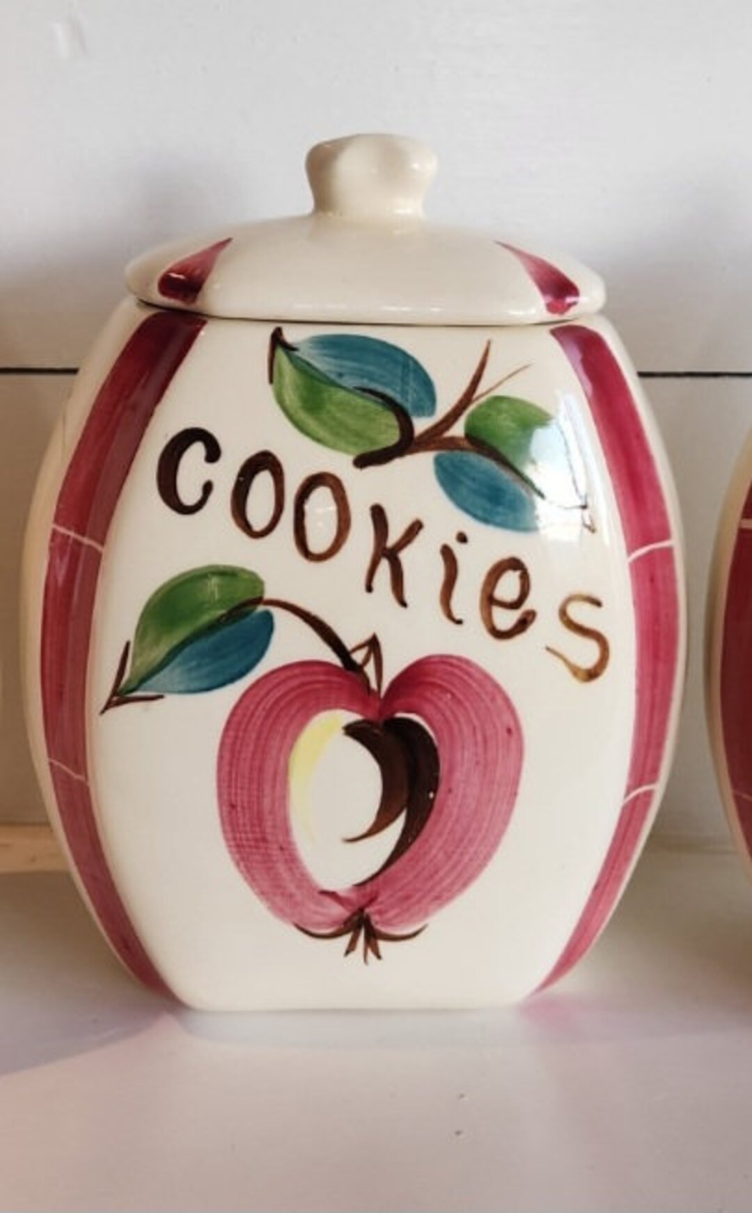 Purinton Slipware Apple Cookie Jar Canister - Etsy
