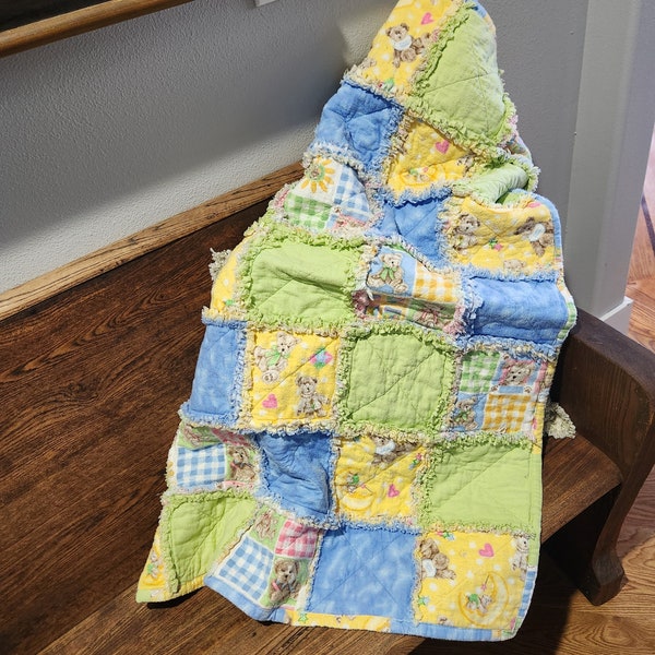 Teddy Bear Rag Quilt - Etsy