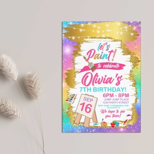 Painting Birthday Invitation Art Birthday Invite Painting - Etsy