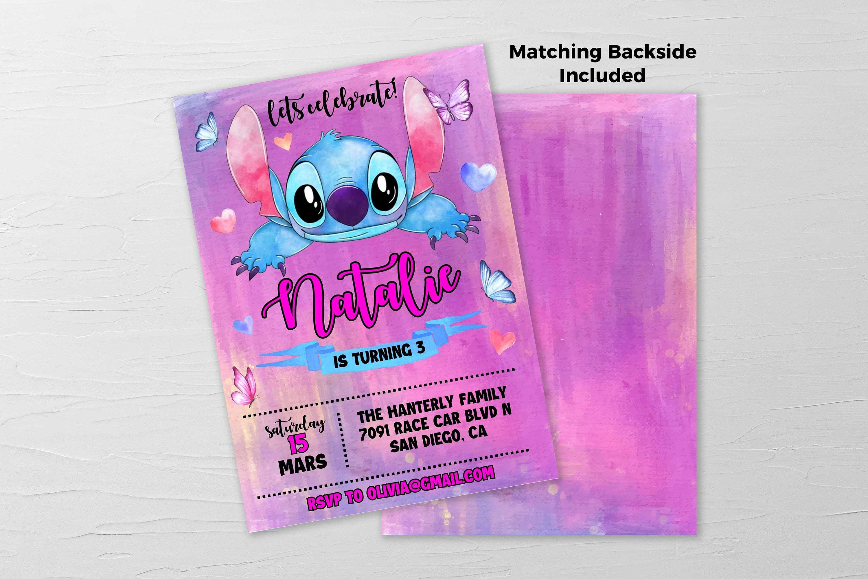 Invitación de cumpleaños de Stitch invitación de Stitch - Etsy México