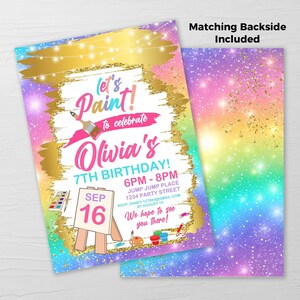Painting Birthday Invitation Art Birthday Invite Painting - Etsy