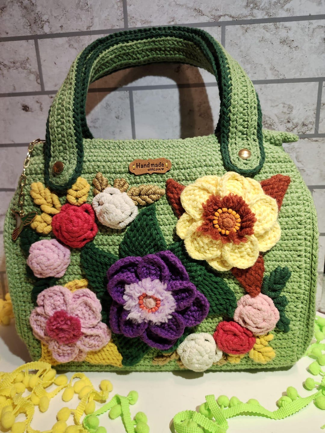 Unique Design Crochet Bag, Elegant Knitted Bag, Luxury Crochet Handbag ...