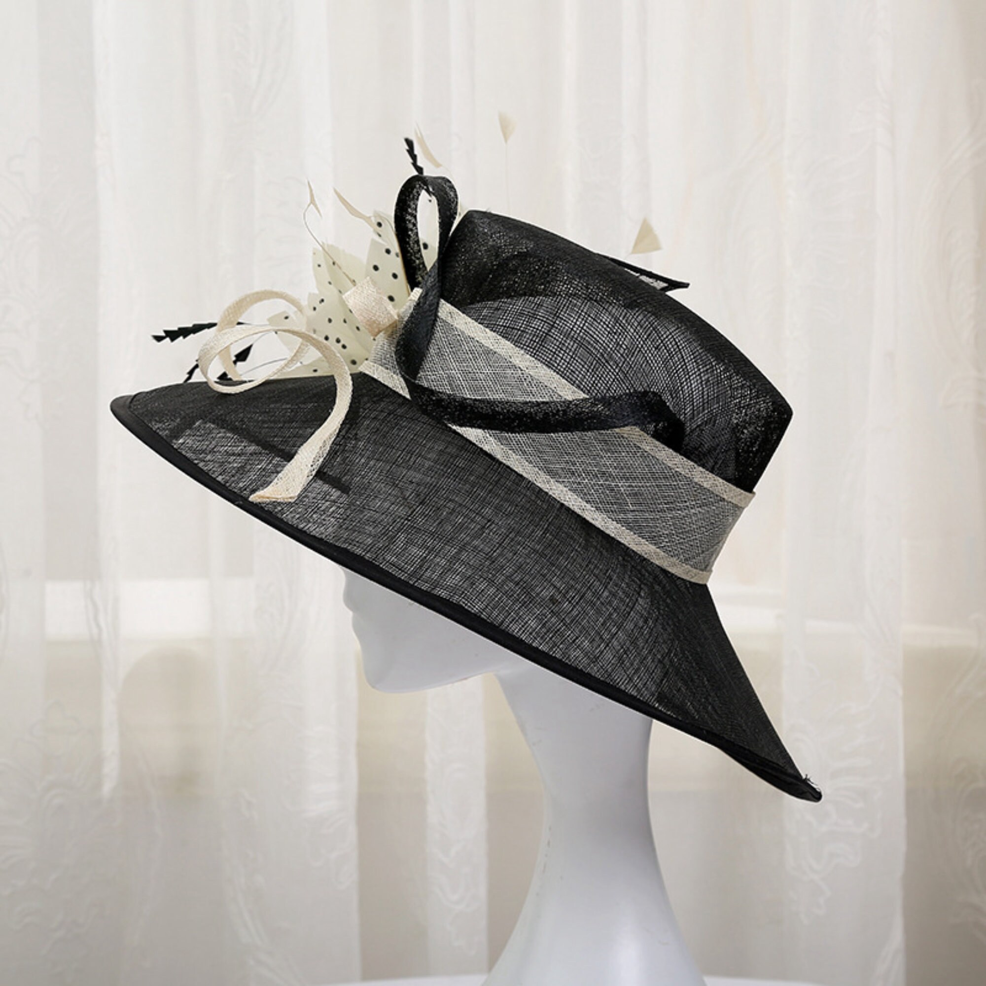 Elegant Sinary Bucket Hat, Church Hat, High Tea Party Hat, Formal Hat ...