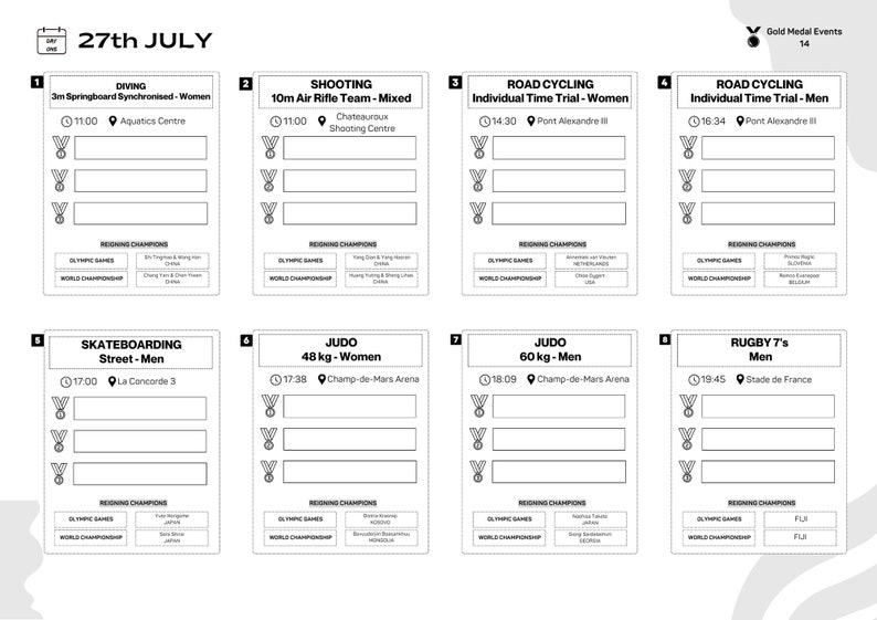 2024 Paris Summer Games Guidebook Track All 329 Events Daily Schedule ...