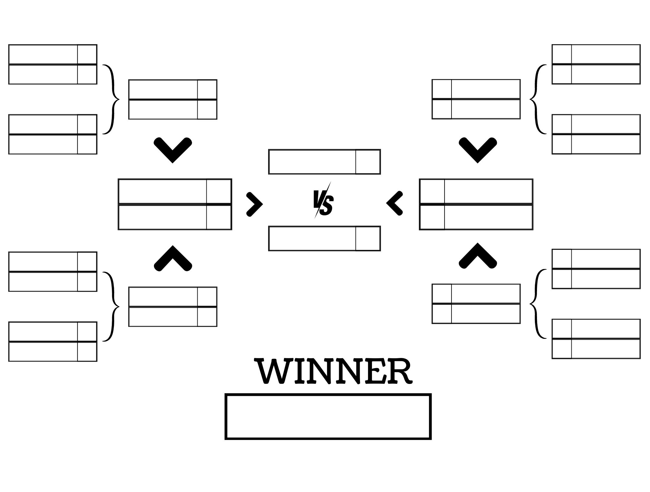Tournament Bracket Template Knockout Bracket Single Elimination Bundle ...