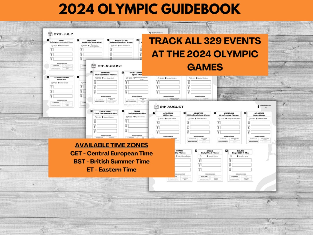 2024 Olympic Games Guidebook Track All 329 Olympic Events Daily Medal ...