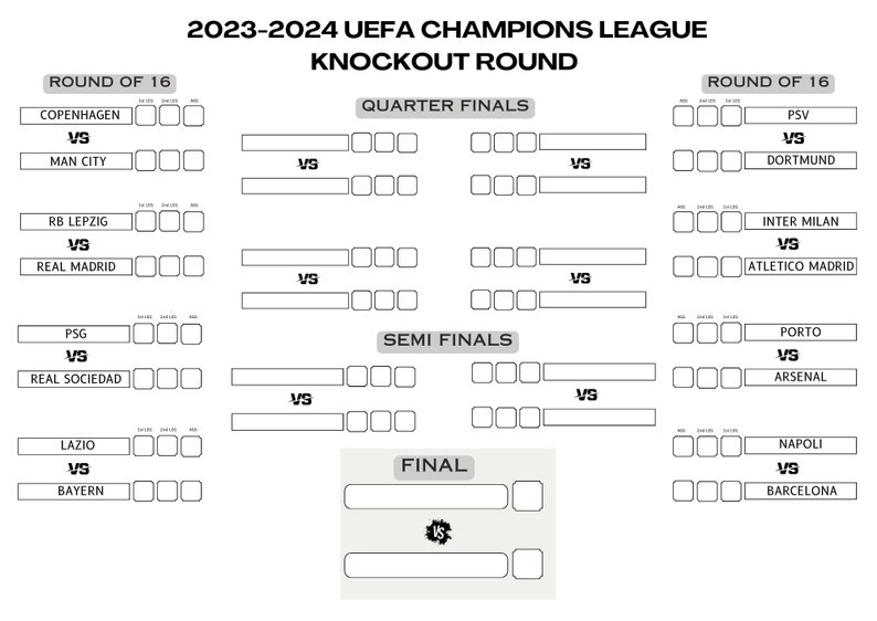 2023-2024 Champions League Knockout Round 2023-2024 Europa League ...