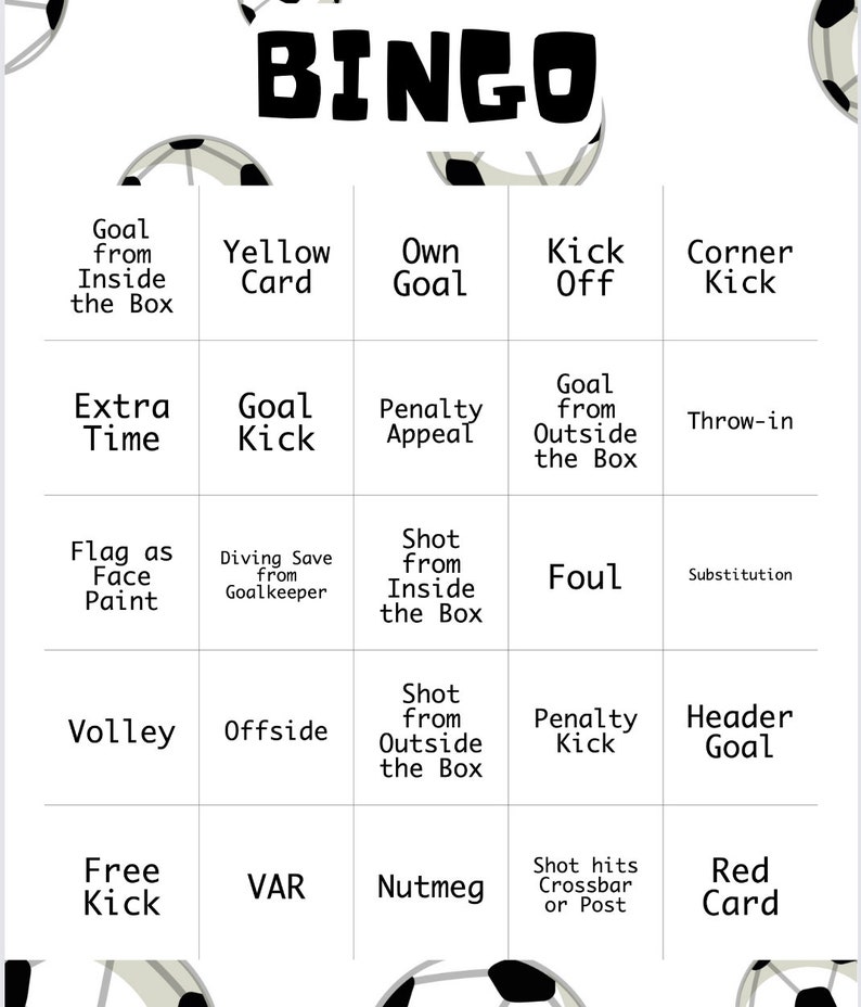 Football Bingo Copa America 2024 Bingo Euro 2024 Bingo Summer Games ...