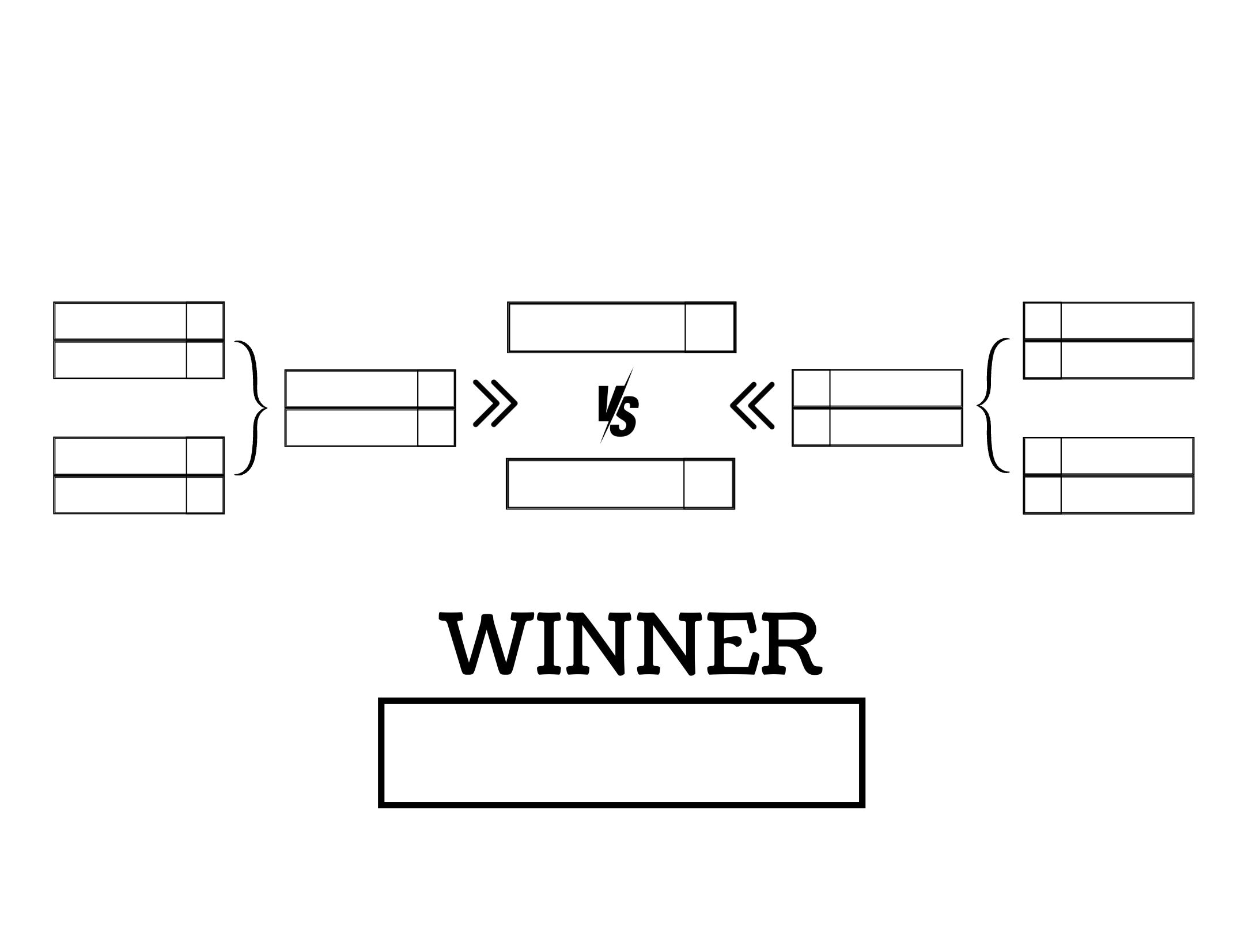 Tournament Bracket Template Knockout Bracket Single Elimination Bundle ...