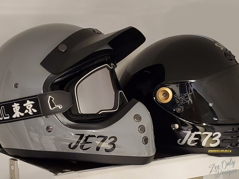 Helmet Decal Motorcycle Helmet Custom Text Vinyl Decal Custom Decal for ...