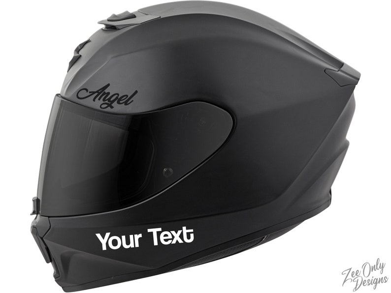 Helmet Decal Motorcycle Helmet Custom Text Vinyl Decal Custom Decal for ...