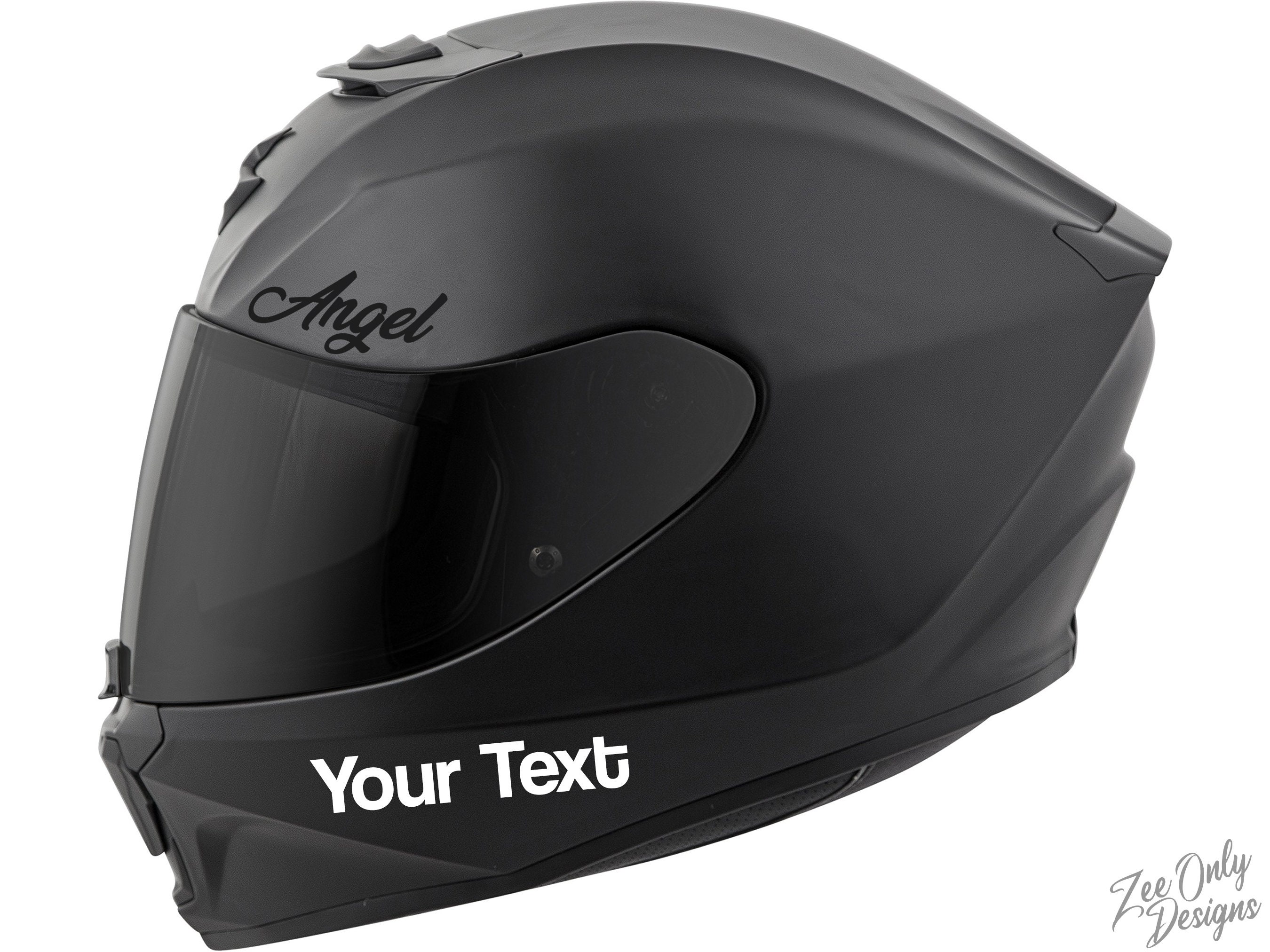 Helmet Decal Motorcycle Helmet Custom Text Vinyl Decal Custom Decal for ...