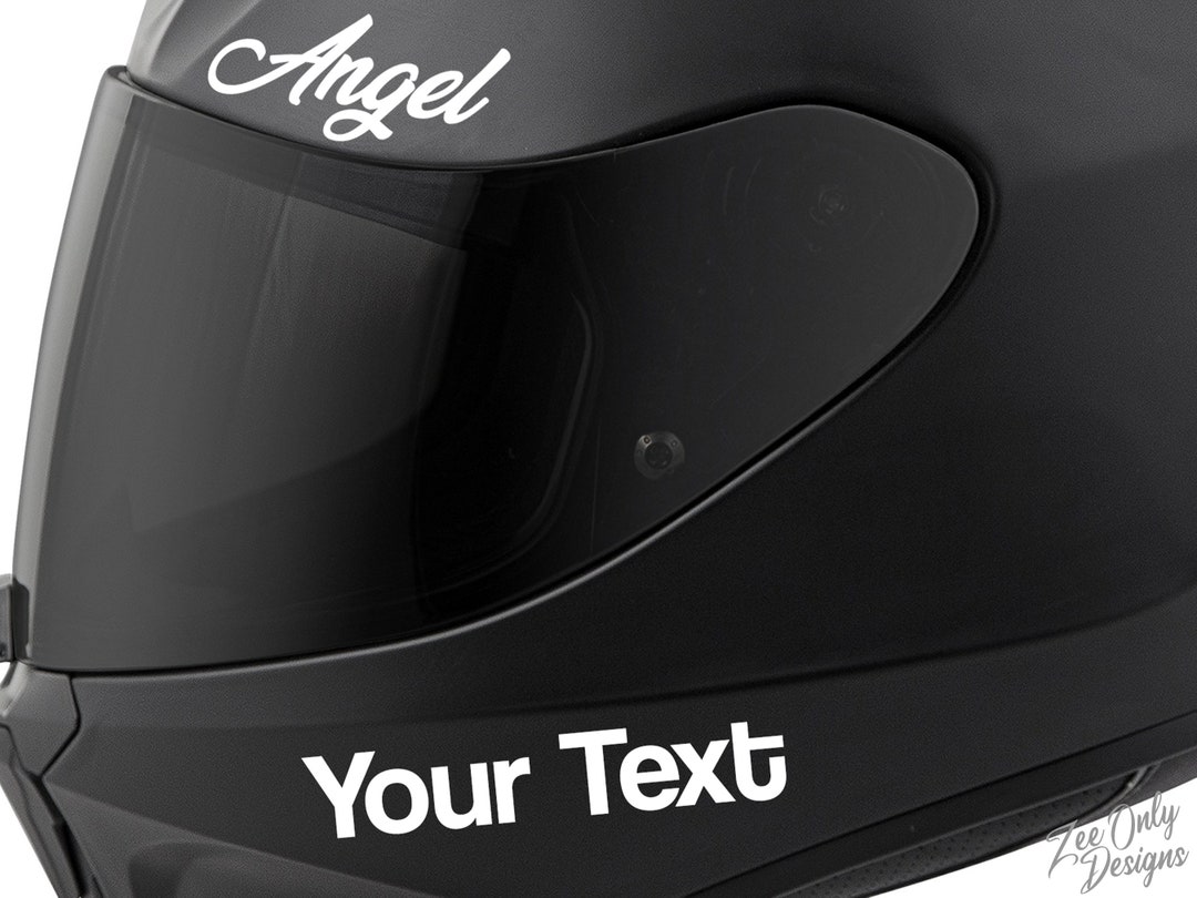 Helmet Decal Motorcycle Helmet Custom Text Vinyl Decal Custom Decal for ...