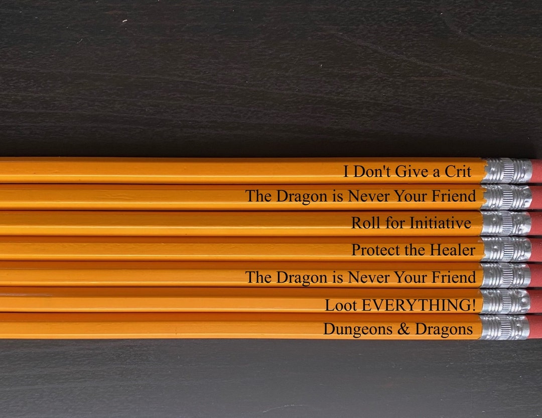 DND 2 Pencil Set for Game Room or Tabletop Gaming Accessories for ...