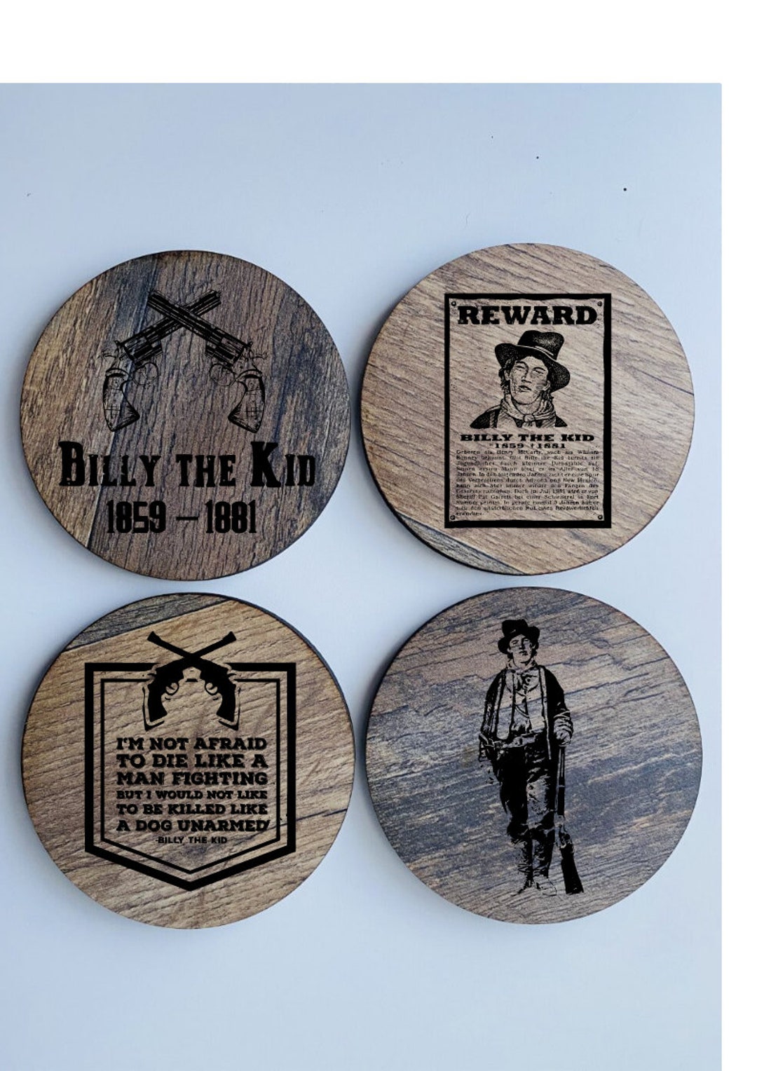 Billy the Kid Coaster Set of 4 - Etsy