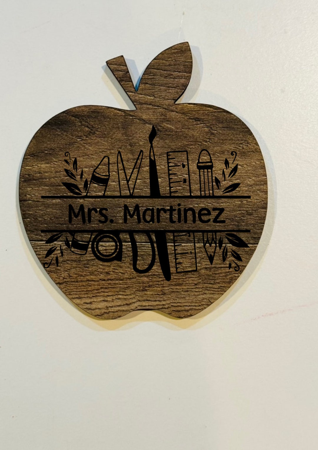 Personalized Teacher Gift Desk Apple Shaped Coaster - Etsy