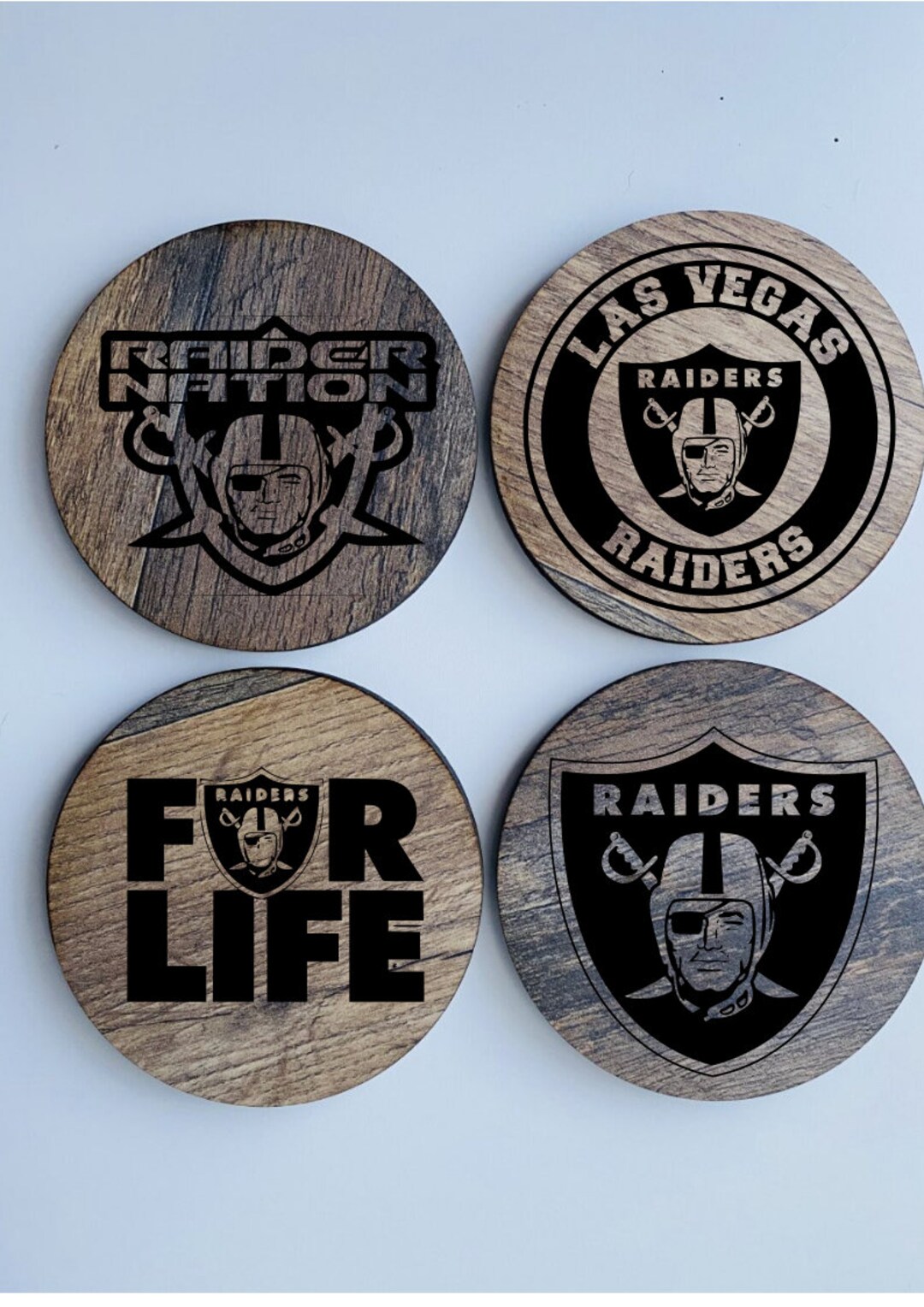 NFL Las Vegas Raiders Coaster Set - Etsy
