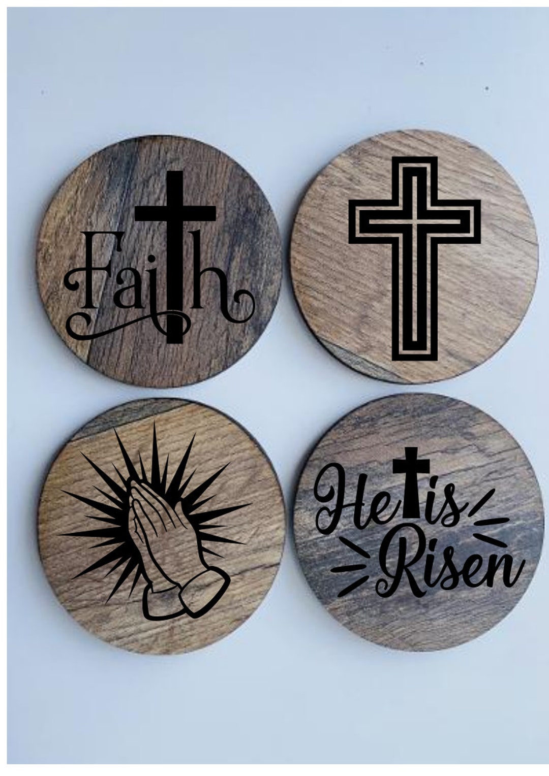 Cross Christian Coaster Set - Etsy