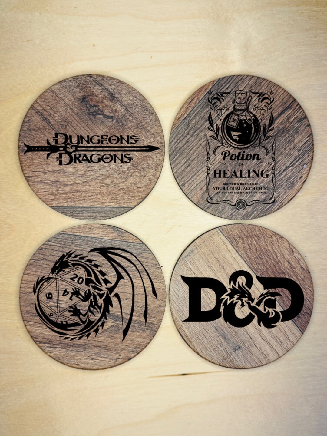 Dungeons and Dragons Coaster Set - Etsy