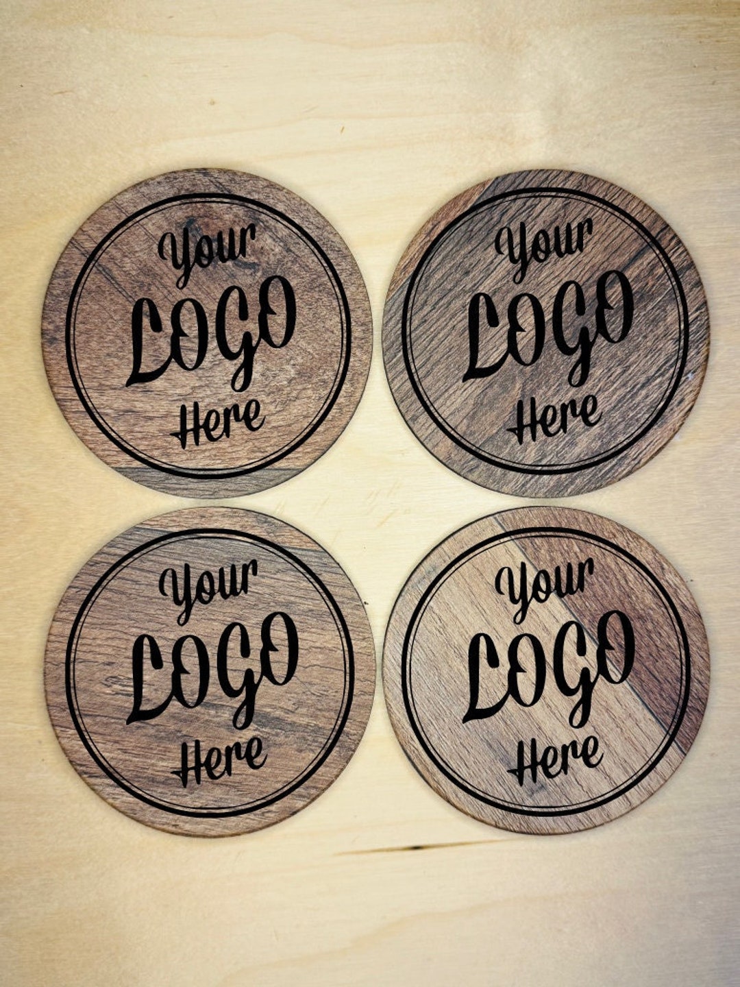 Personalized Logo Company Coasters Set of 4 - Etsy