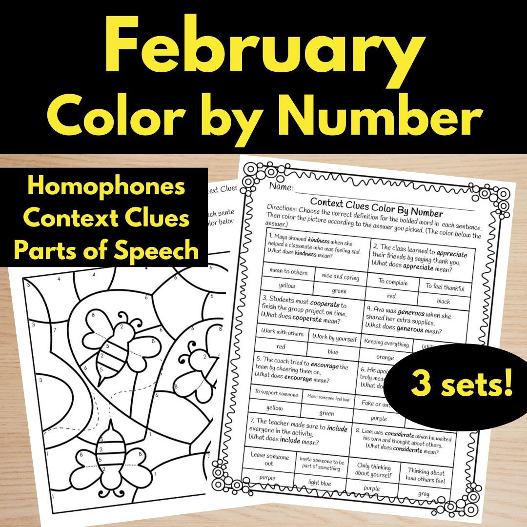 Valentine’s Day Color by Code Number, Spiral Review, 3rd Grade ...