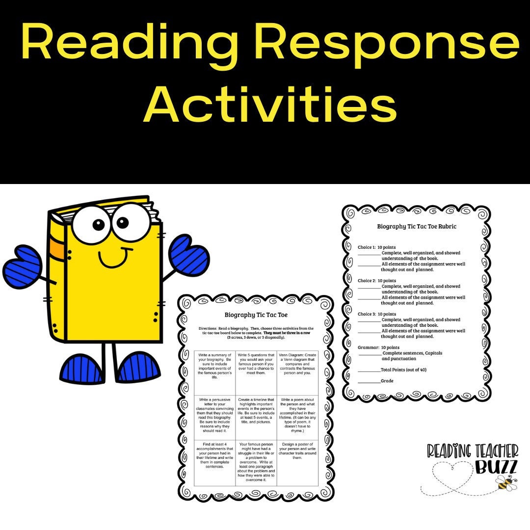 Fun Reading Response Activities Teacher Homeschool Tutor for Guided ...