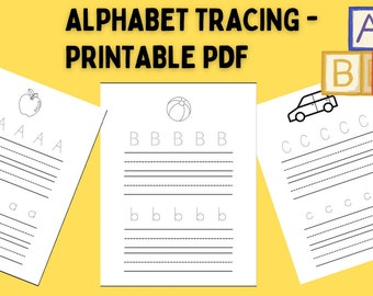 Alphabet Worksheets Printable Tracing Coloring Homeschool Teacher Kids ...