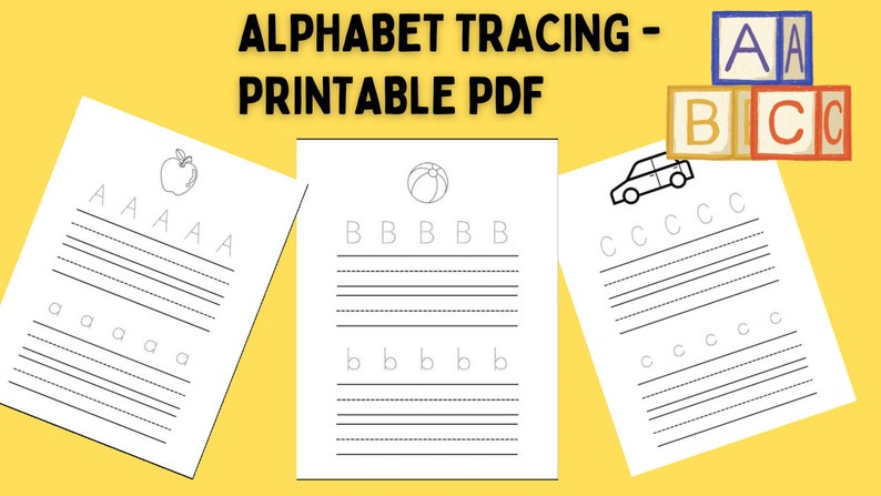 Alphabet Worksheets Printable Tracing Coloring Homeschool Teacher Kids ...
