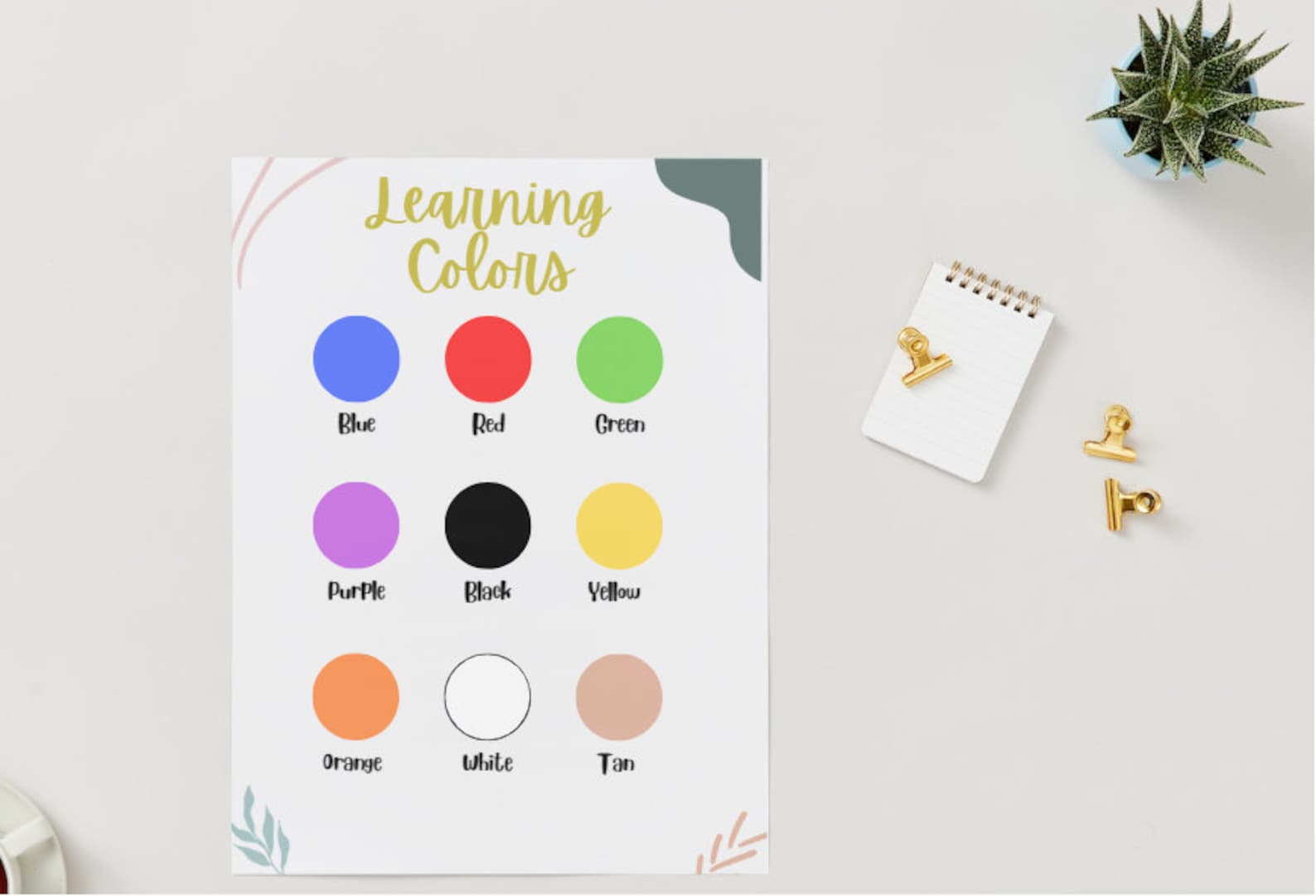 Printable Color Chart- Home School Chart for Teaching Colors - PDF ...