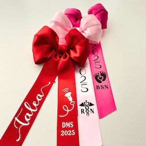 RN GRAD CAP Topper Coquette Bow 2-in-1 Customized Gift Nursing College ...