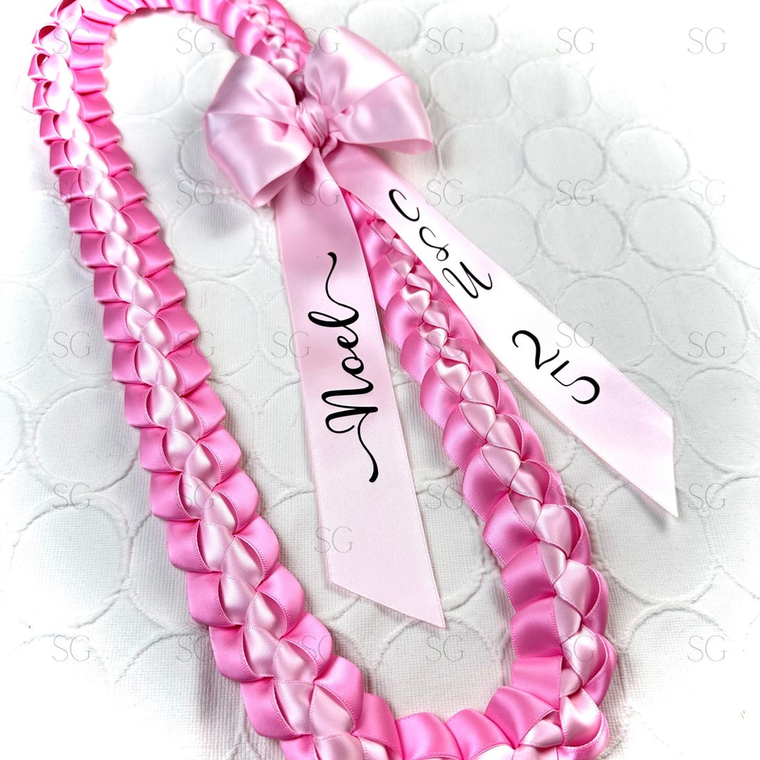 Pink Graduation Lei 2025 Kitty Theme Gift Lei With Personalized Bow for ...