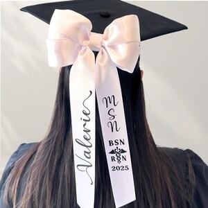 RN GRAD CAP Topper Coquette Bow 2-in-1 Customized Gift Nursing College ...