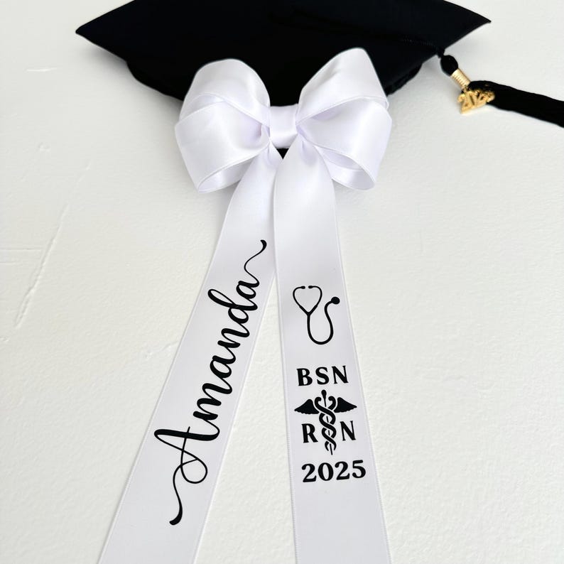 Nursing Graduation Bow Cap Topper Coquette Style Decoration ...