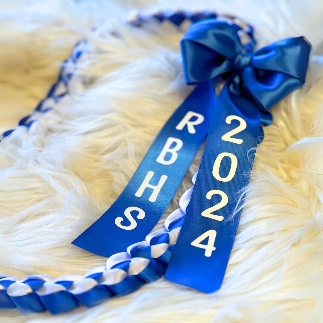 Personalized Bow and Ribbon Lei for High School College Graduation 2024 ...