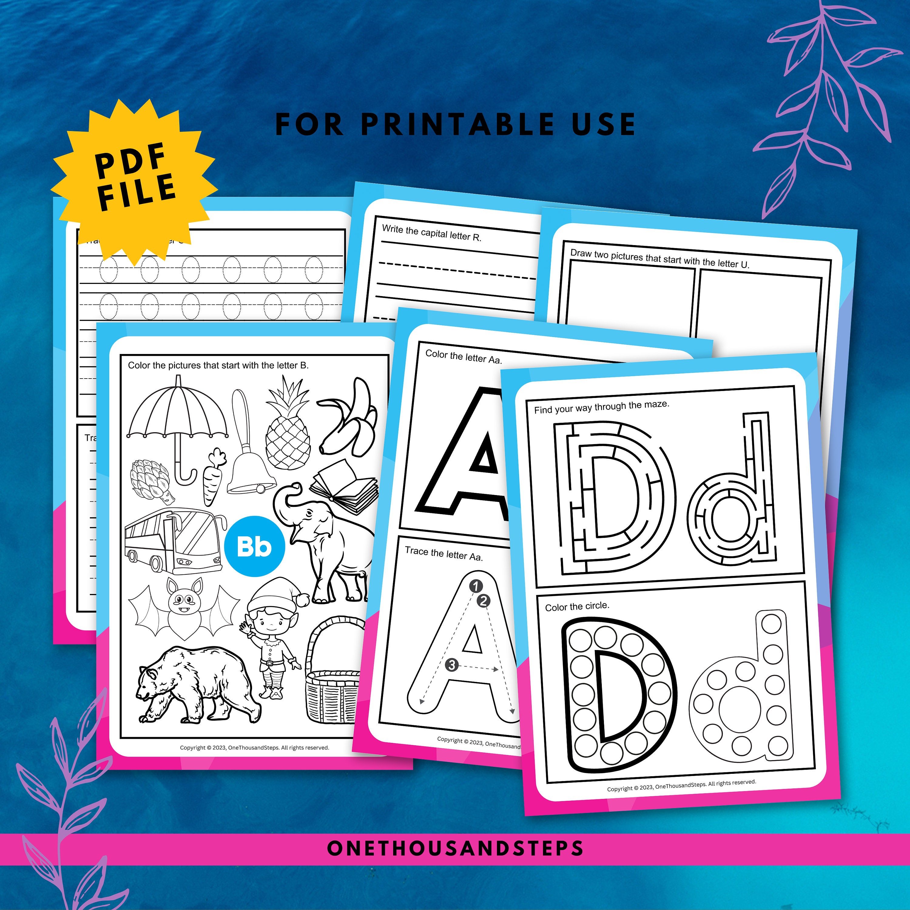 Alphabet Worksheets Tracing Coloring Searching Mazing & - Etsy Australia