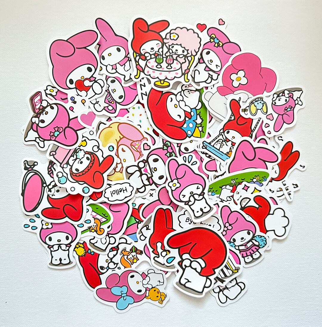 50 Pcs Sanrio My Melody Decoration Stickers , Non Repeated Cute My ...