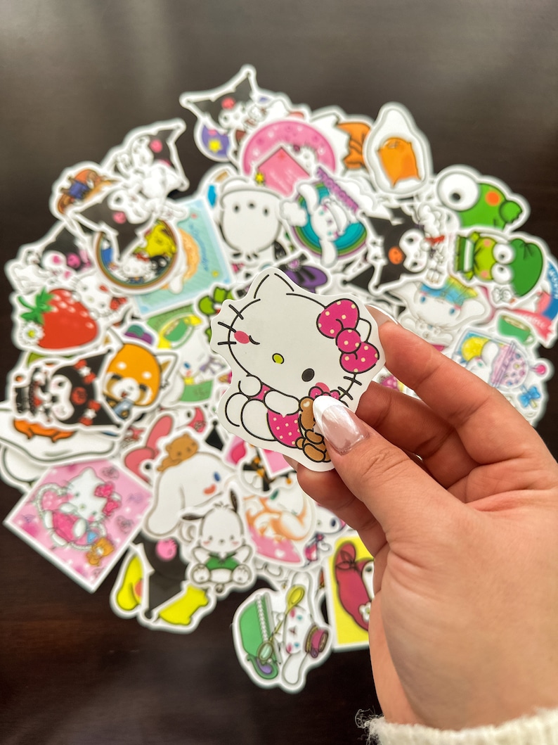 100 Pcs Cute Sanrio Decoration Stickers, Mixed Sanrio Stickers W ...