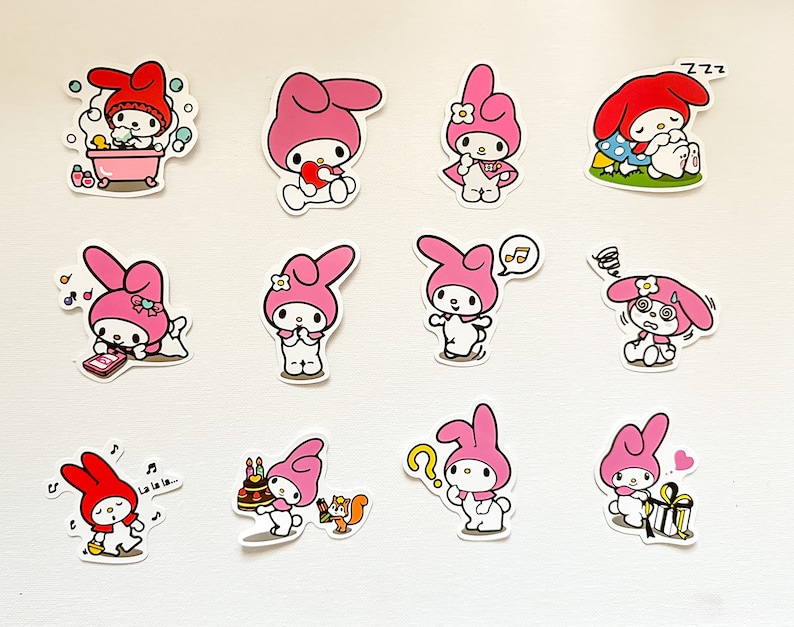 50 Pcs Sanrio My Melody Decoration Stickers , Non Repeated Cute My ...