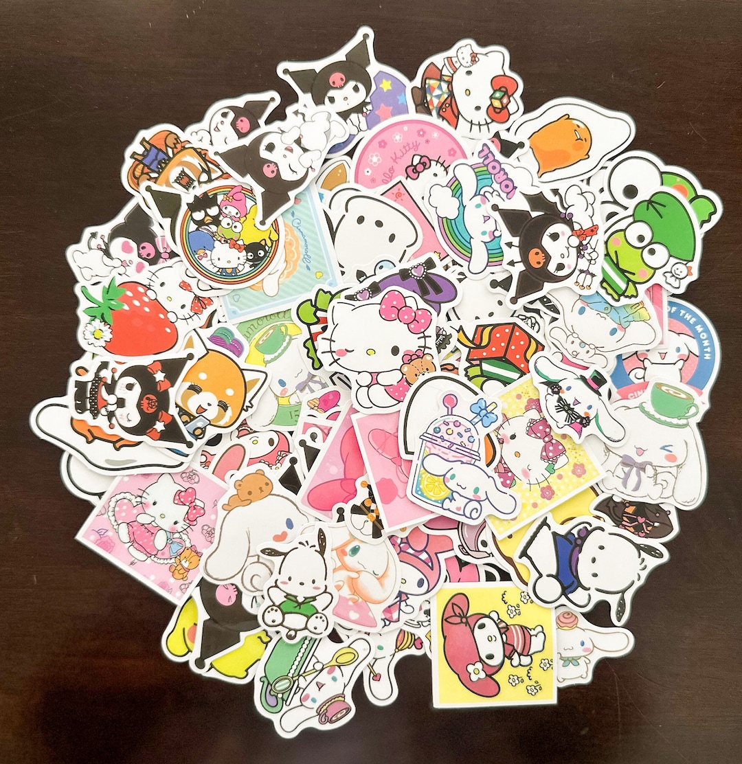100 Pcs Cute Sanrio Decoration Stickers, Mixed Sanrio Stickers W ...